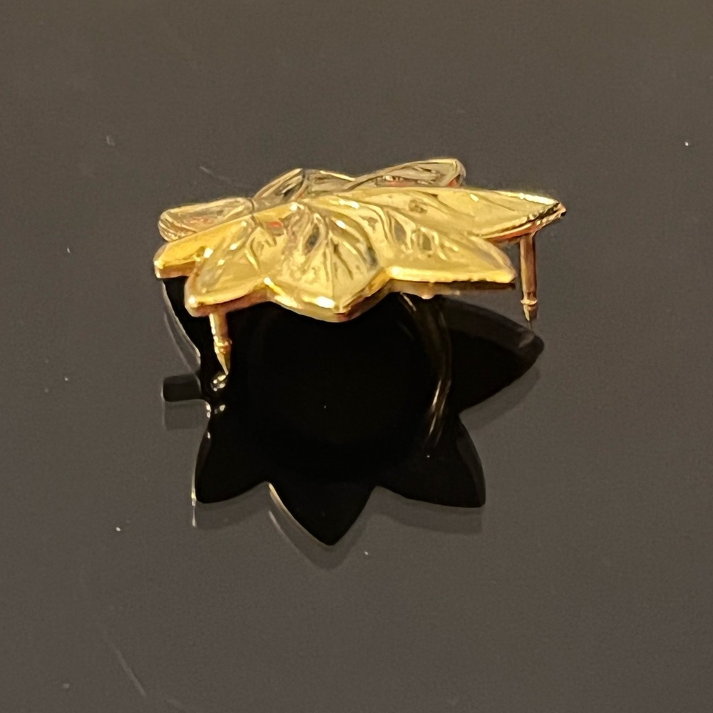 Vintage Military Major Lieutenant Oak Leaf Gold Tone … - Gem